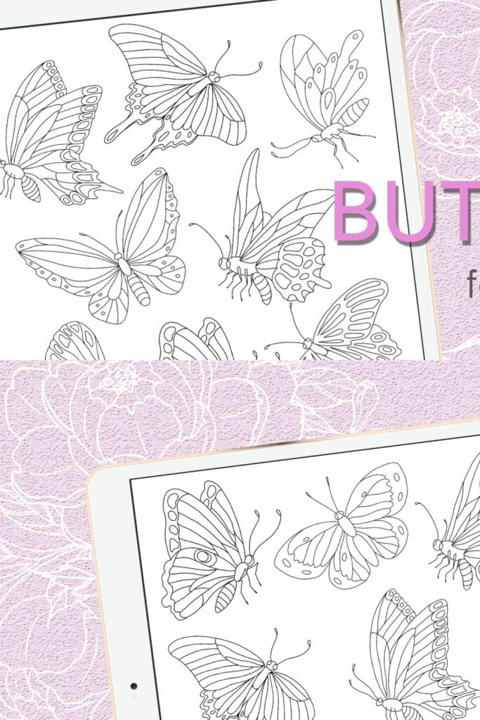 Butterflies brushes for Procreate – MasterBundles