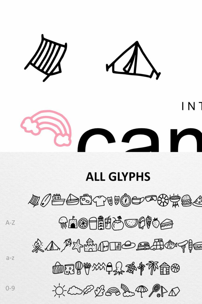 Camping Doodle Dingbat – MasterBundles