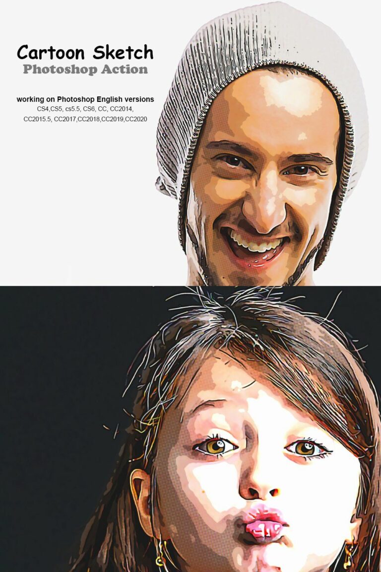Cartoon Sketch Photoshop Action – MasterBundles