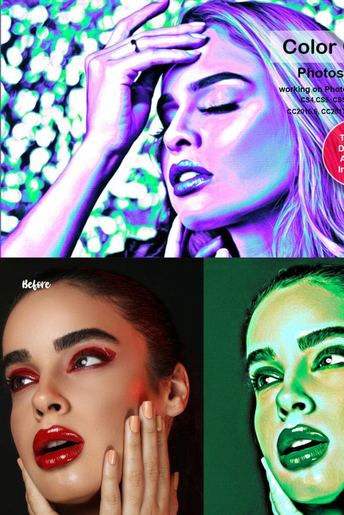 Color Gradient Photoshop Action – MasterBundles