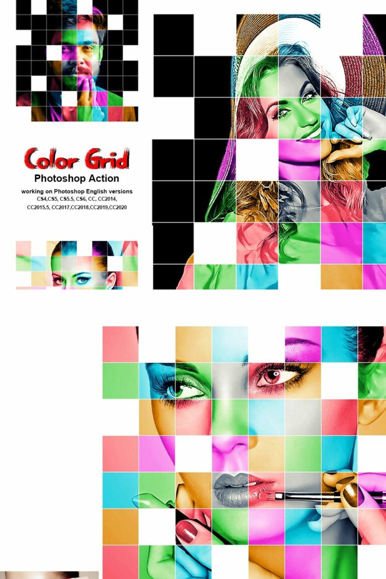 Color Grid Photoshop Action – MasterBundles