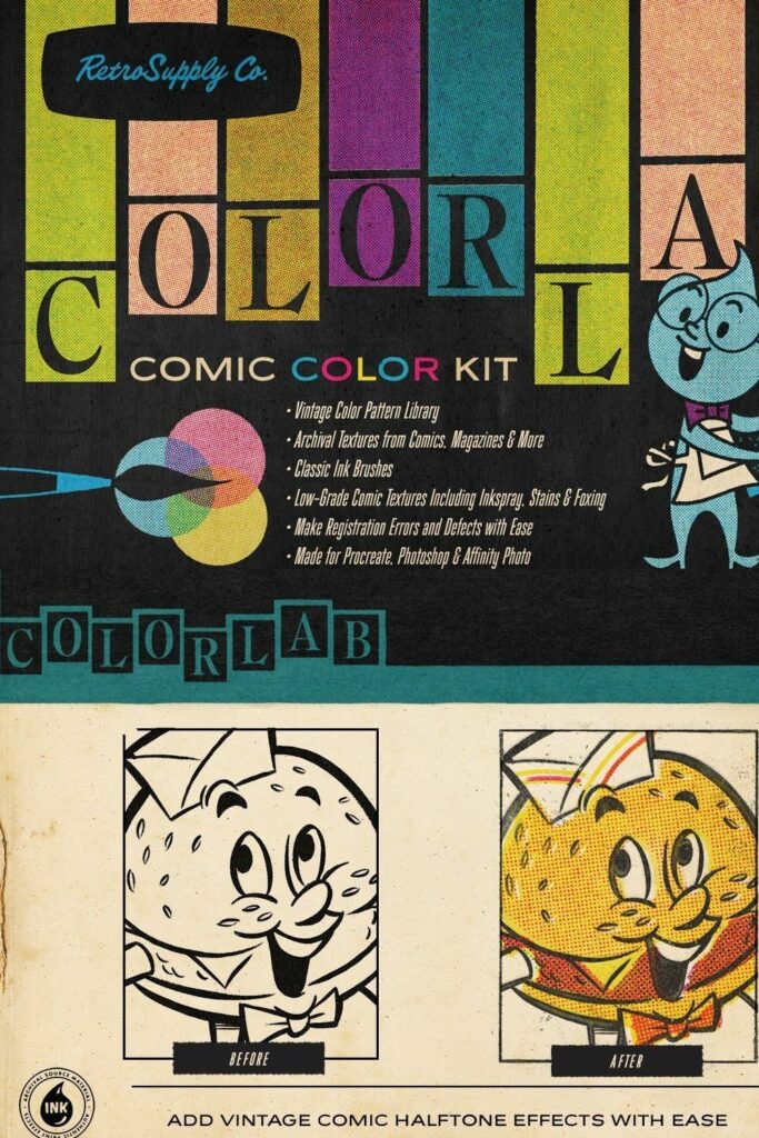 ColorLab Photoshop Vintage Comic Kit – MasterBundles