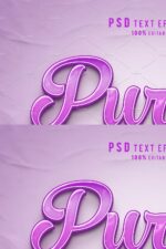 Creative Purple 3D Text Effects – MasterBundles