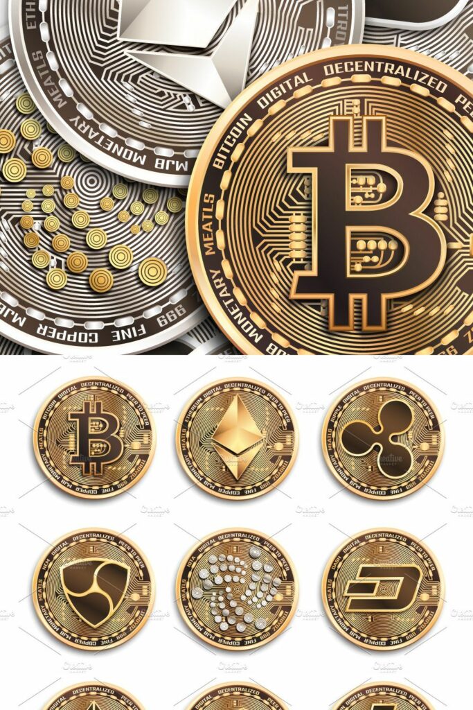 Cryptocurrency set + texture – MasterBundles