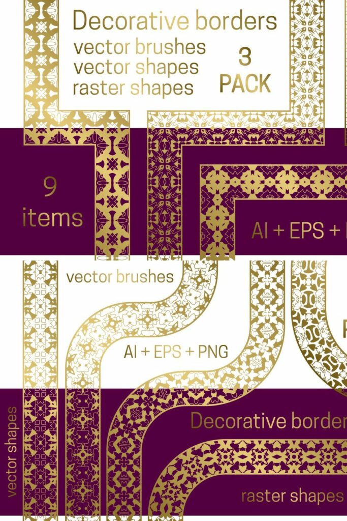 Decorative Borders Pack 3 – MasterBundles
