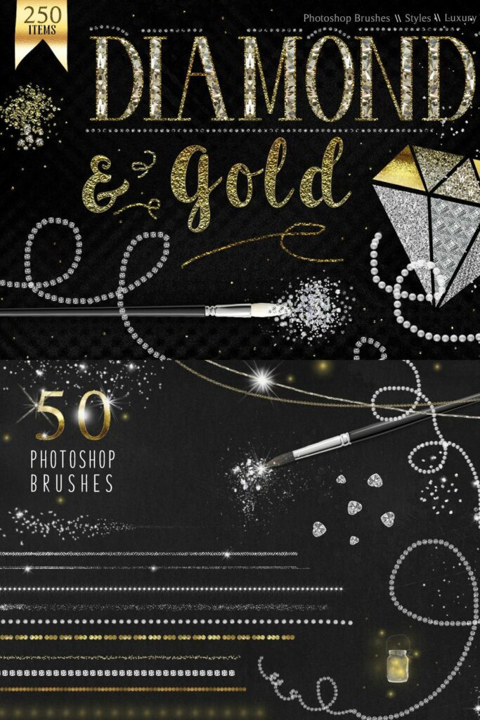 Diamond & Gold Photoshop Styles Kit – MasterBundles