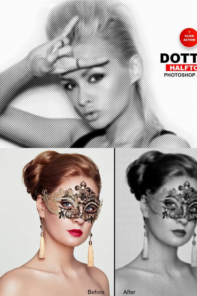 Dotted Halftone Photoshop Action – MasterBundles