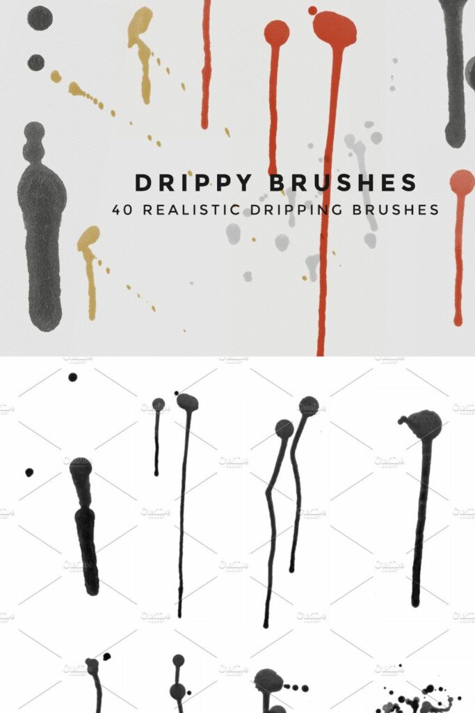 Drippy Brushes - 40 Dripping Brushes – MasterBundles