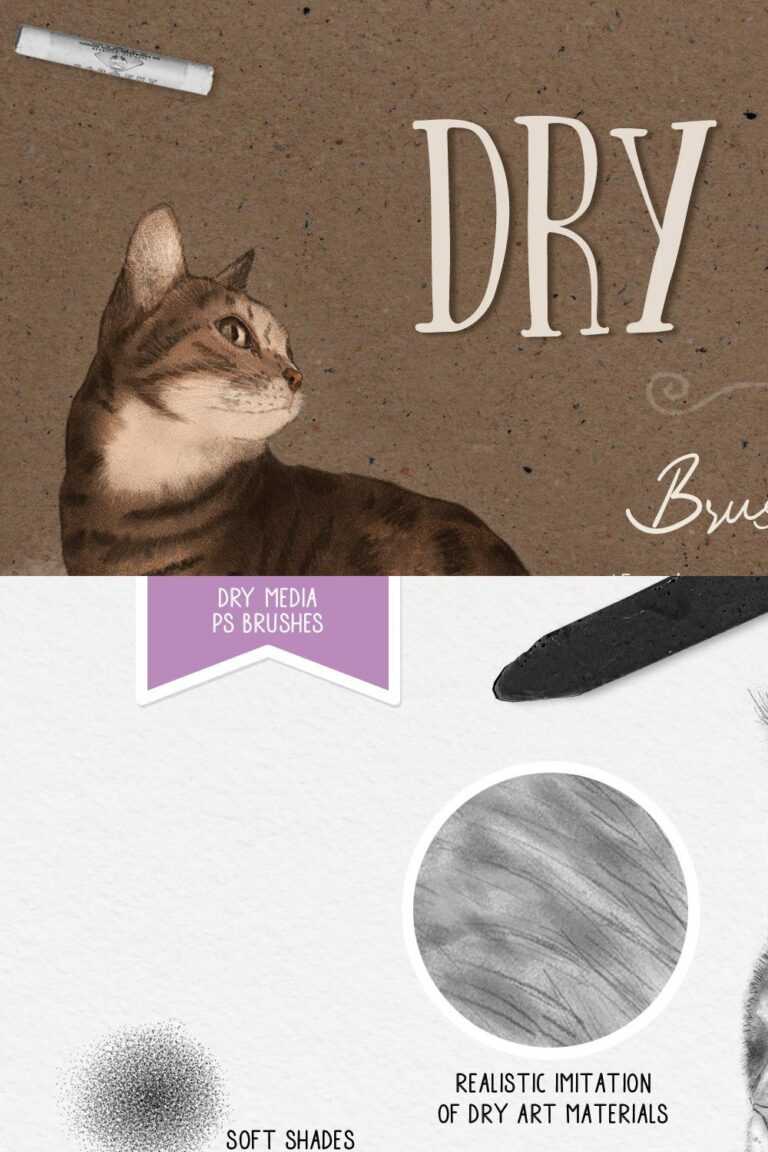 Dry media. Brushes for PS – MasterBundles