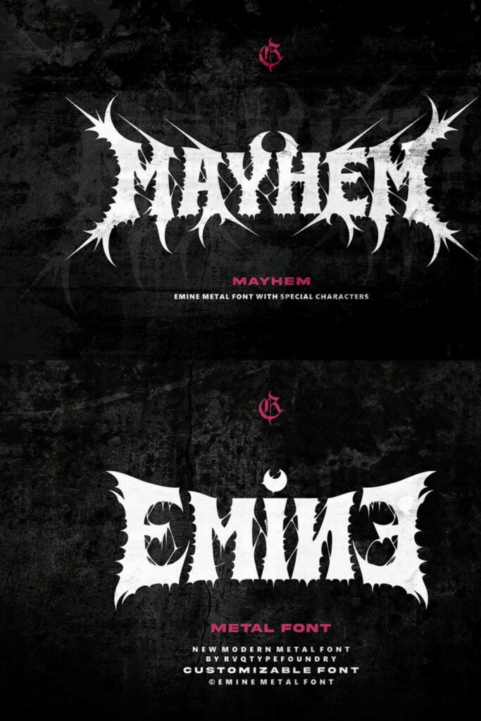 Emine Metal font (Mayhem) – MasterBundles