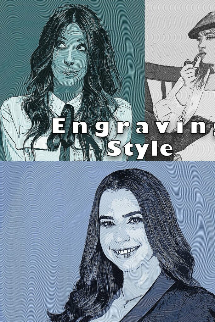 Engraving Style Photoshop Action – MasterBundles