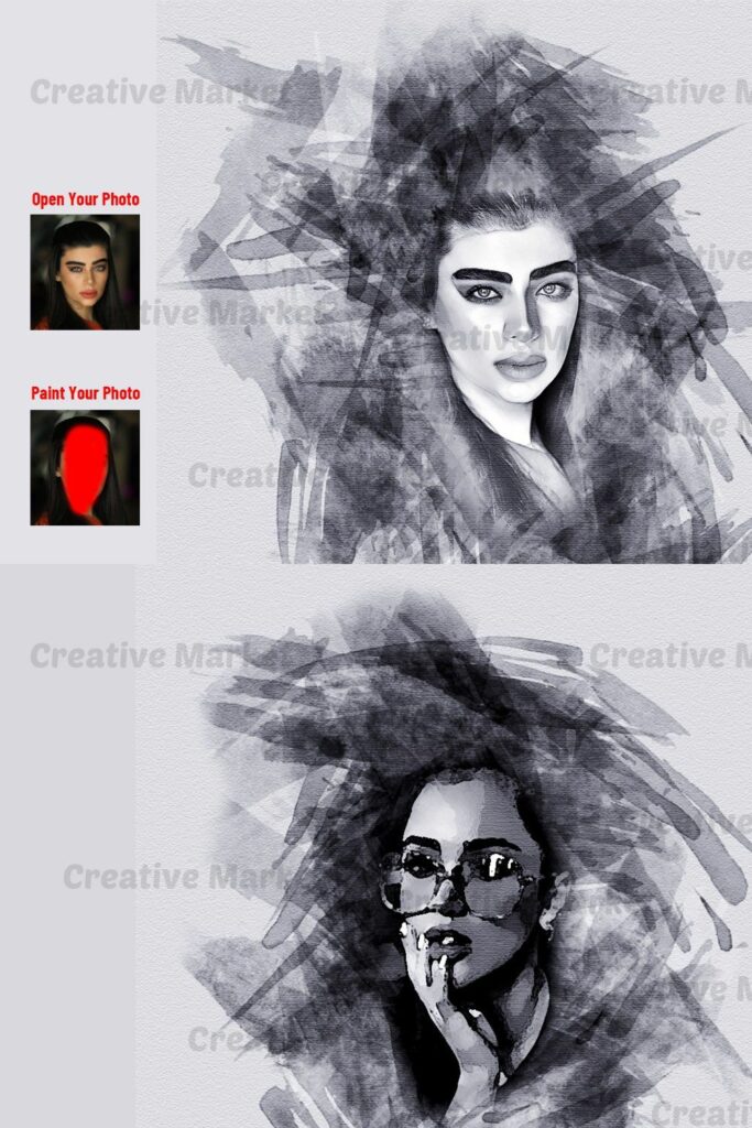 Face Portrait Photoshop Action – MasterBundles