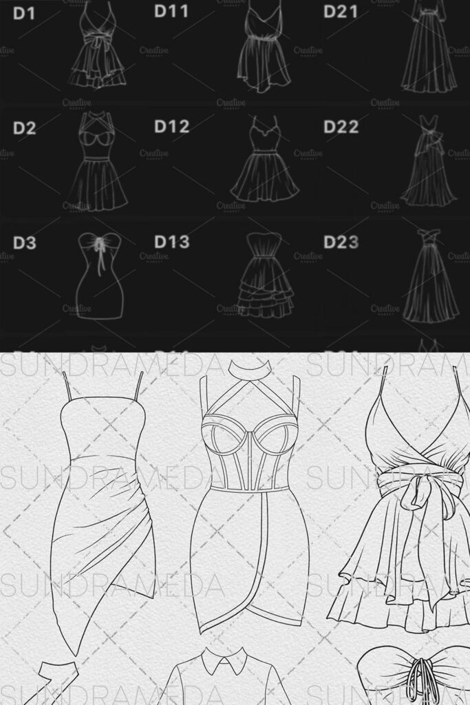 Fashion Dresses Stamp Photoshop – MasterBundles