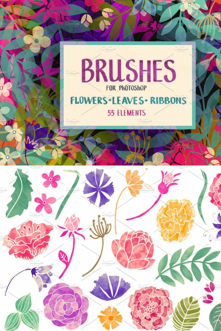 Floral Photoshop brushes – MasterBundles