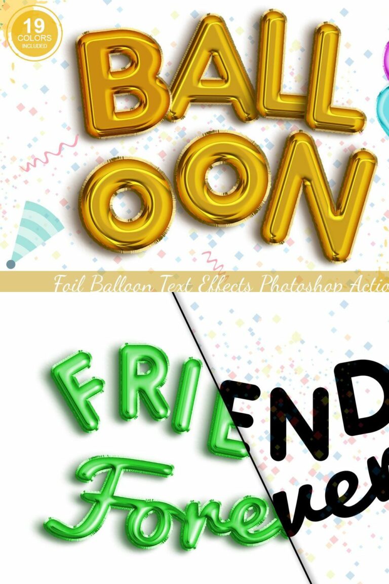 Foil Balloon Photoshop Action – MasterBundles