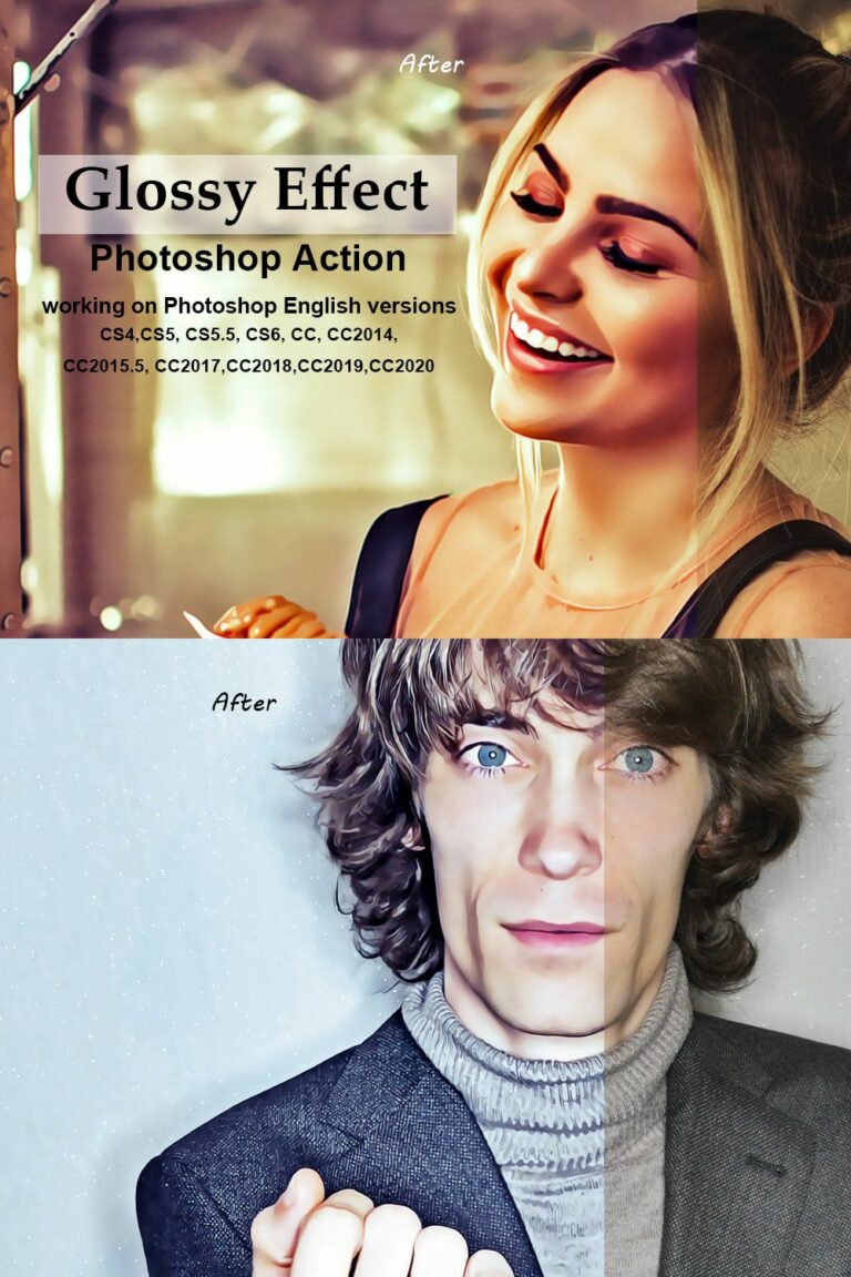 Glossy Effect Photoshop Action – MasterBundles