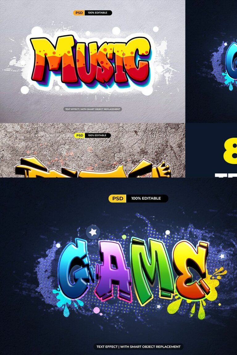 Graffiti PSD Text Effect Bundle – MasterBundles