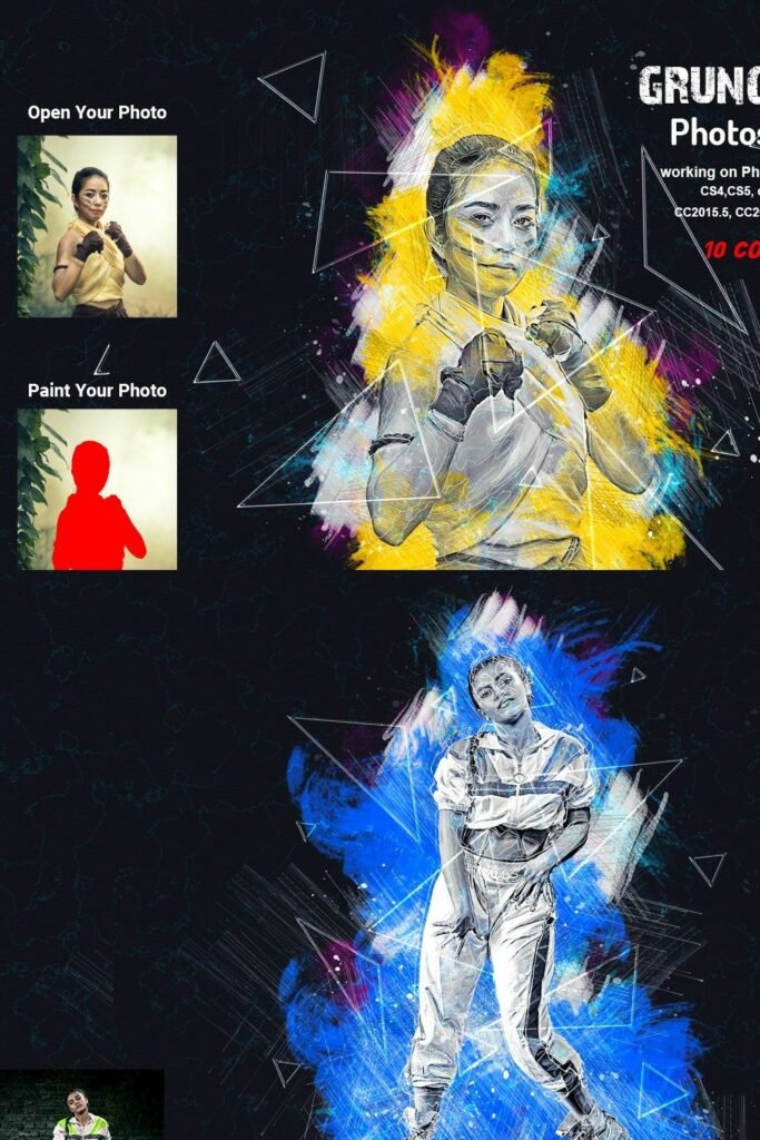 Grunge Sketch Photoshop Action – MasterBundles