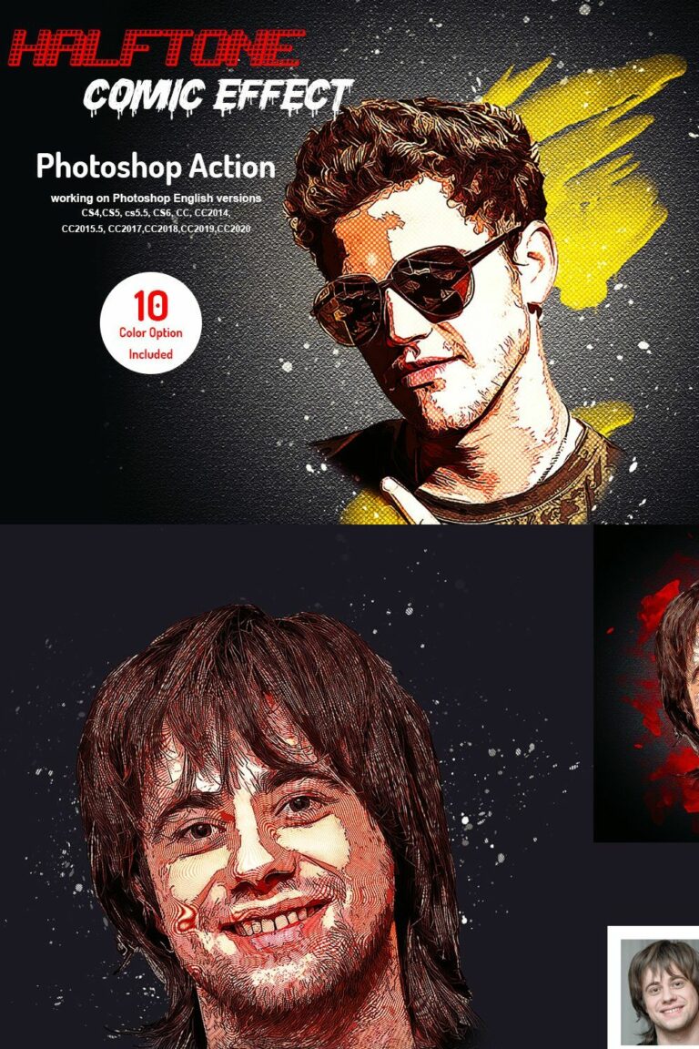 Halftone Comic Effect PS Action – MasterBundles