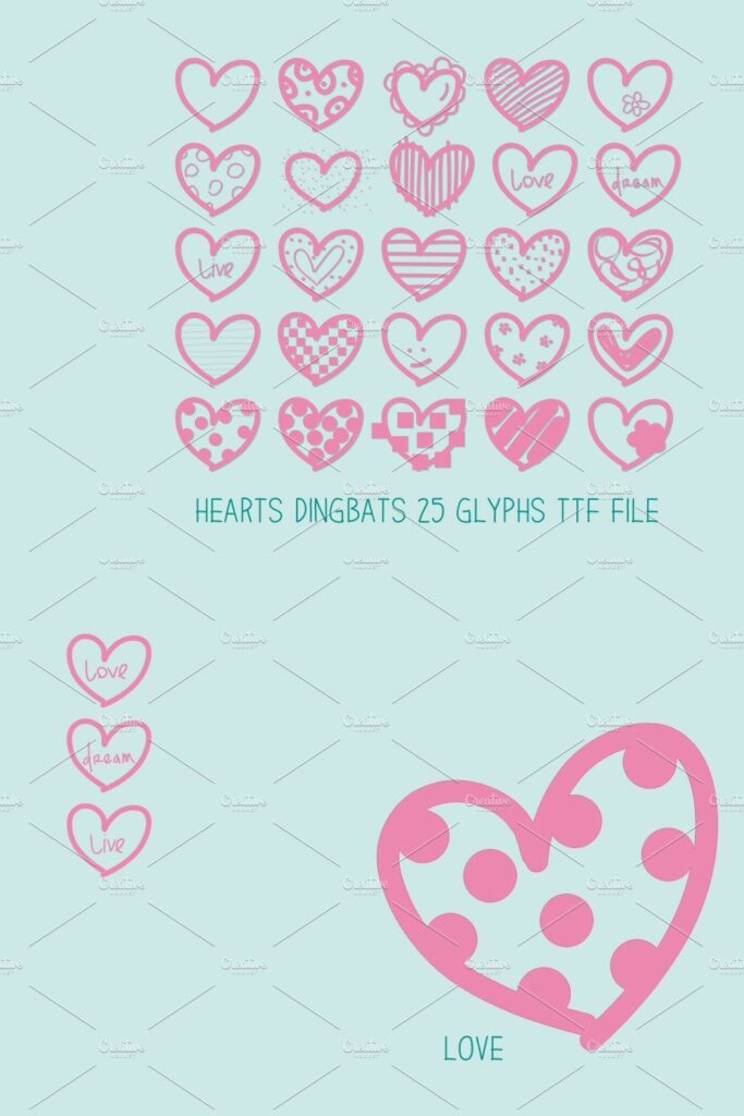Hearts Dingbats – MasterBundles