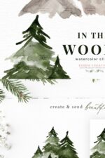 In The Woods Forest Watercolor Trees – MasterBundles