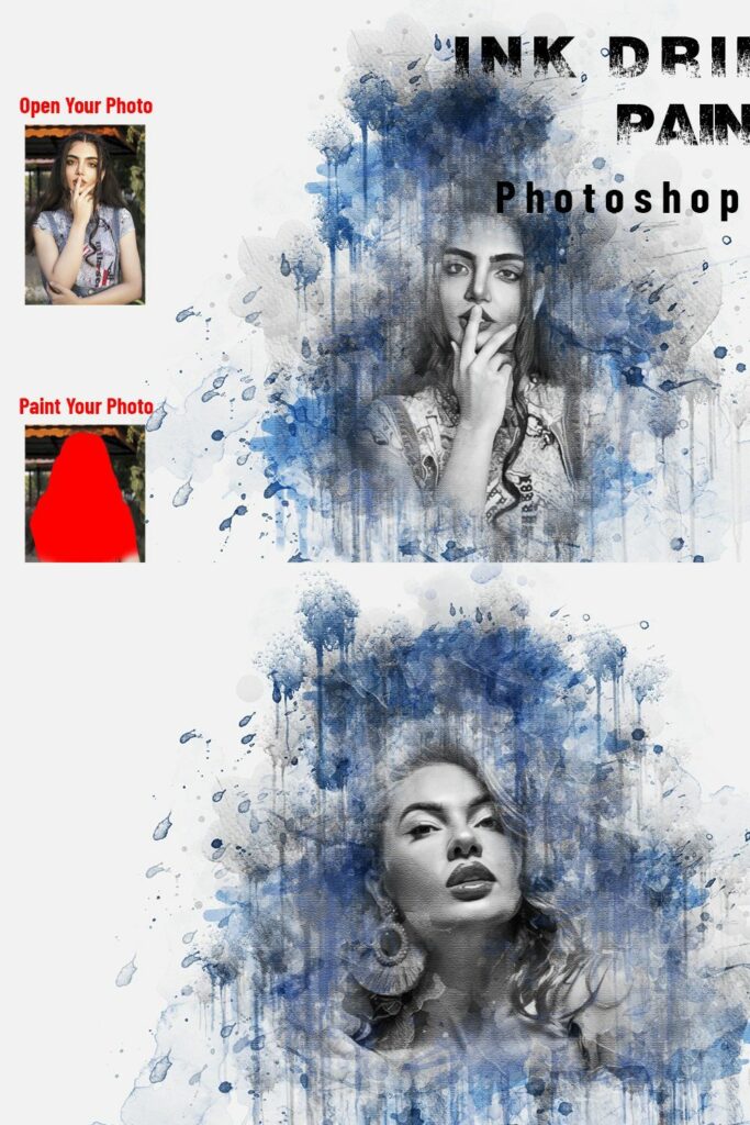 Ink Dripping Paint Photoshop Action – MasterBundles