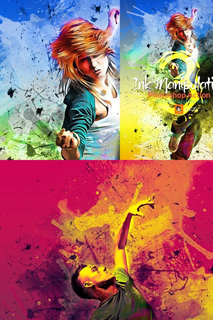 Ink Manipulation Photoshop Action 3 – MasterBundles