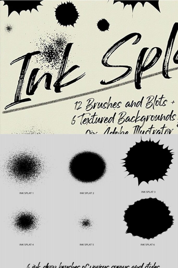 Ink Splat Brush Pack for Illustrator – MasterBundles