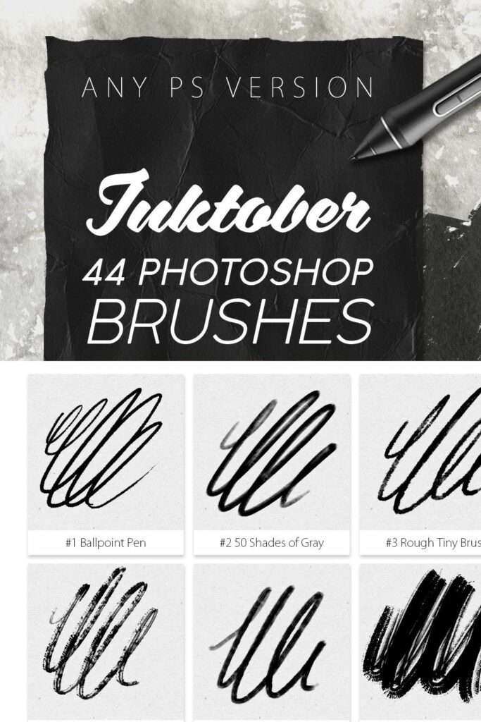 Inktober Procreate & Photoshop Brushes – MasterBundles