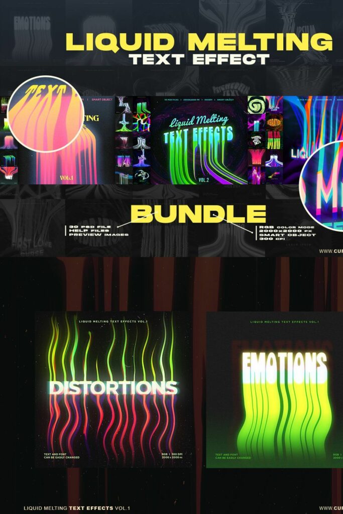 Liquid Melting Text Effects Bundle – MasterBundles