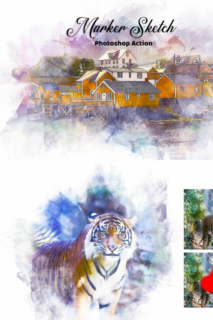 Marker Sketch Photoshop Action – MasterBundles