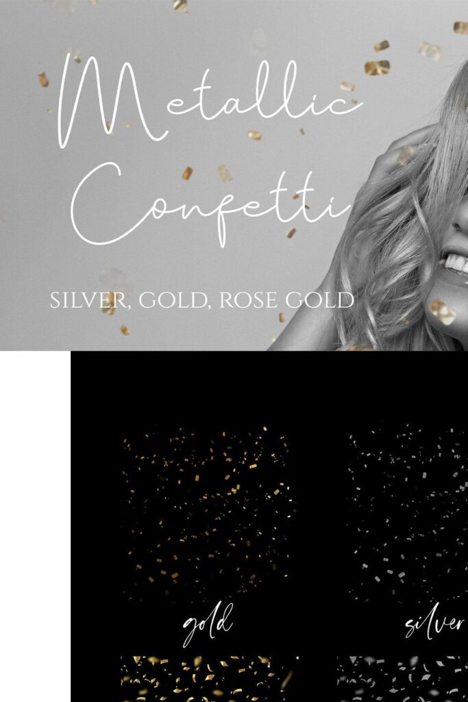 Metallic Confetti Digital Overlays – MasterBundles