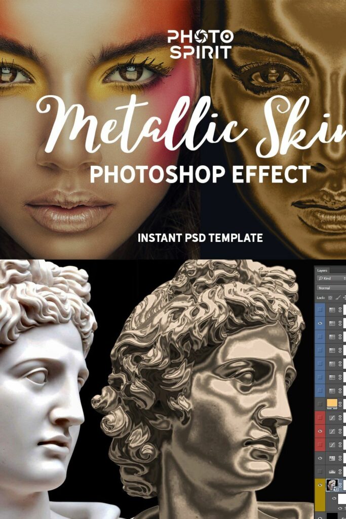 Metallic Skin Photoshop Effect – MasterBundles