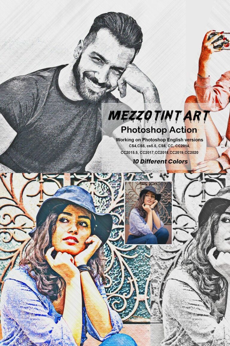 Mezzotint Art Photoshop Action – MasterBundles