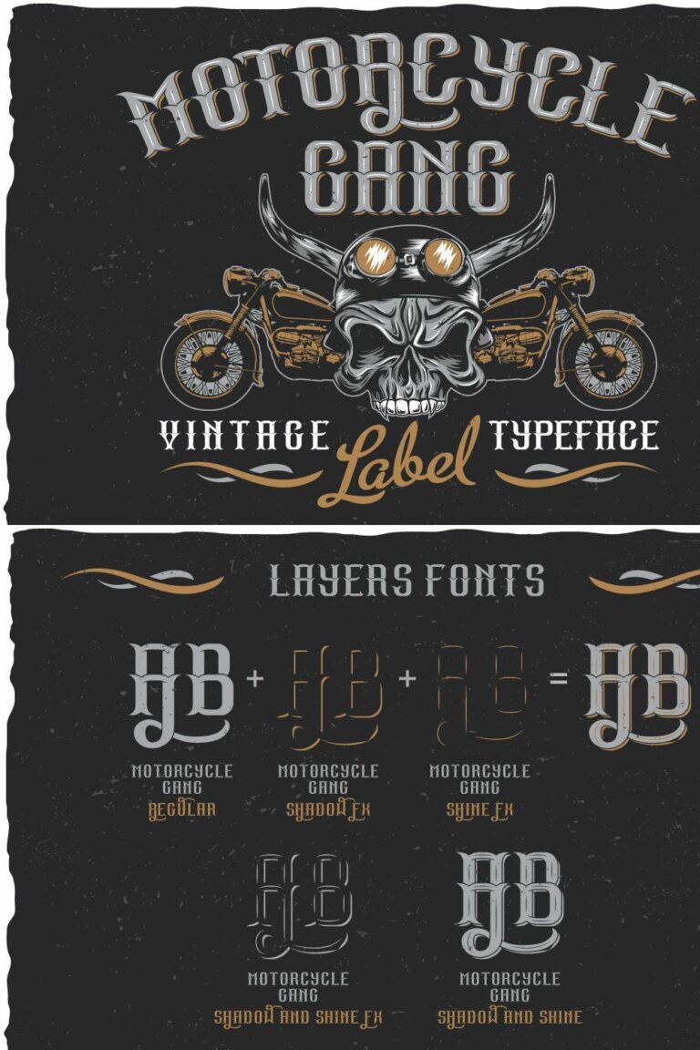 Motorcycle Gang label font – MasterBundles