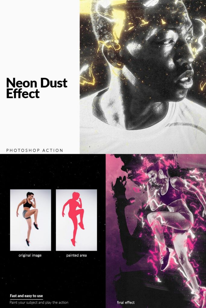 Neon Dust Photoshop Action – MasterBundles