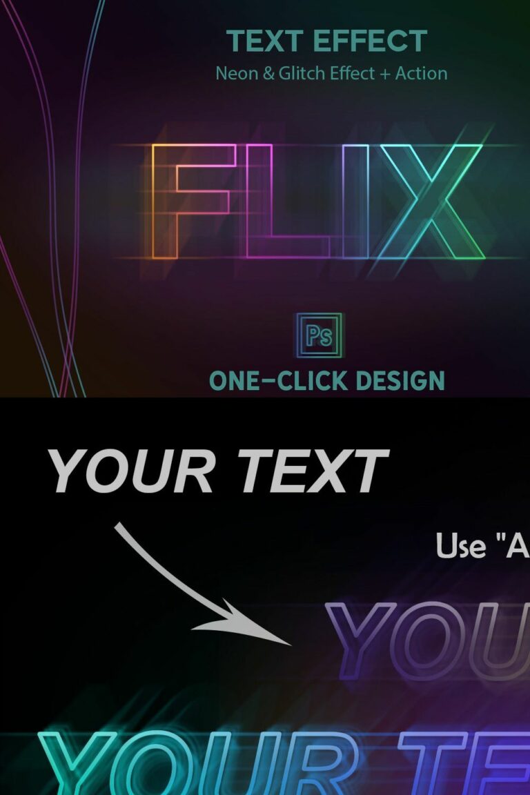 Neon Glow & Glitch Effects Photoshop – MasterBundles