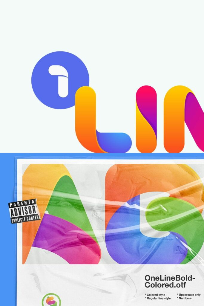 One Line Bold Colored font – MasterBundles