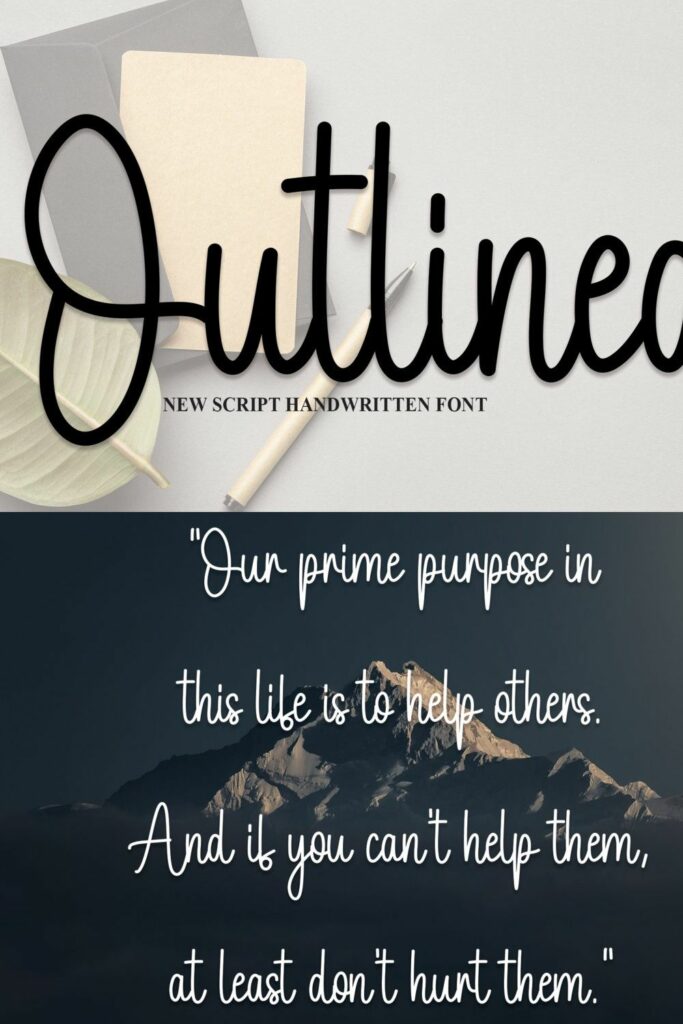 Outlined | Script Font – MasterBundles