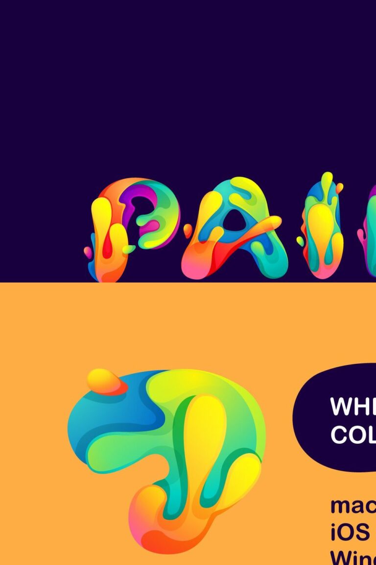 Paint Splashes Color Font – MasterBundles