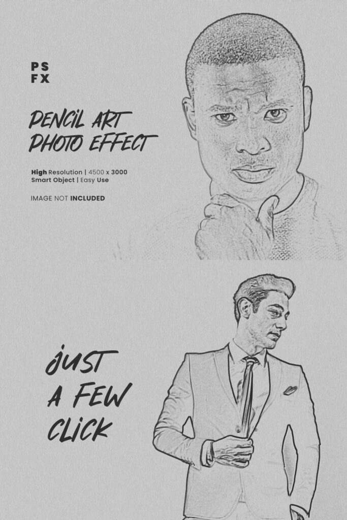 Pencil Art Photo Effect Psd – MasterBundles