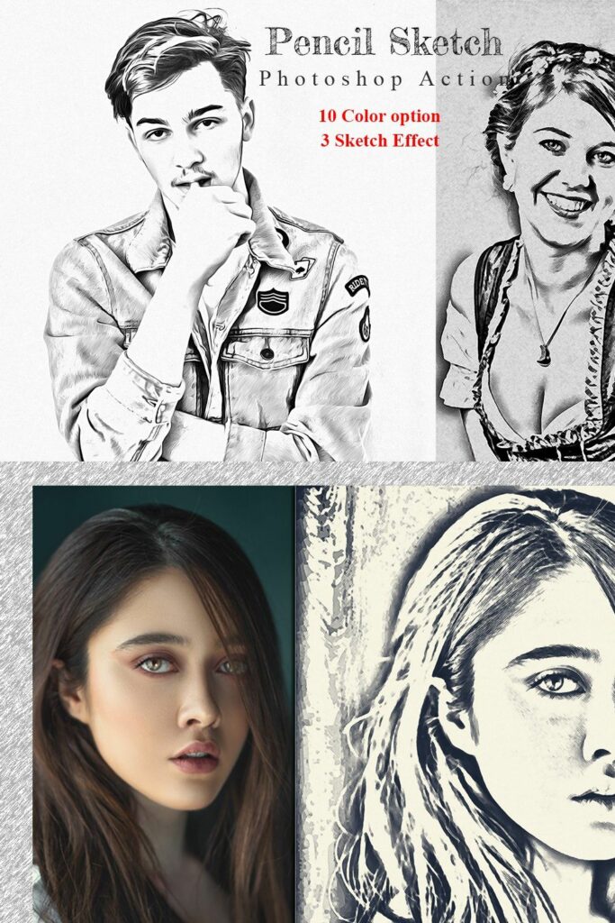 Pencil Sketch Photoshop Action – MasterBundles