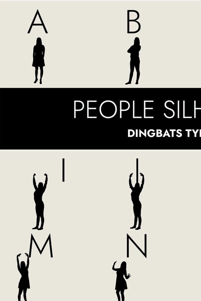 People Silhouettes Dingbats Font – MasterBundles