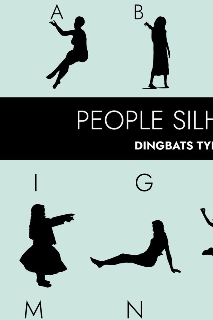 People Silhouettes Dingbats Font – MasterBundles