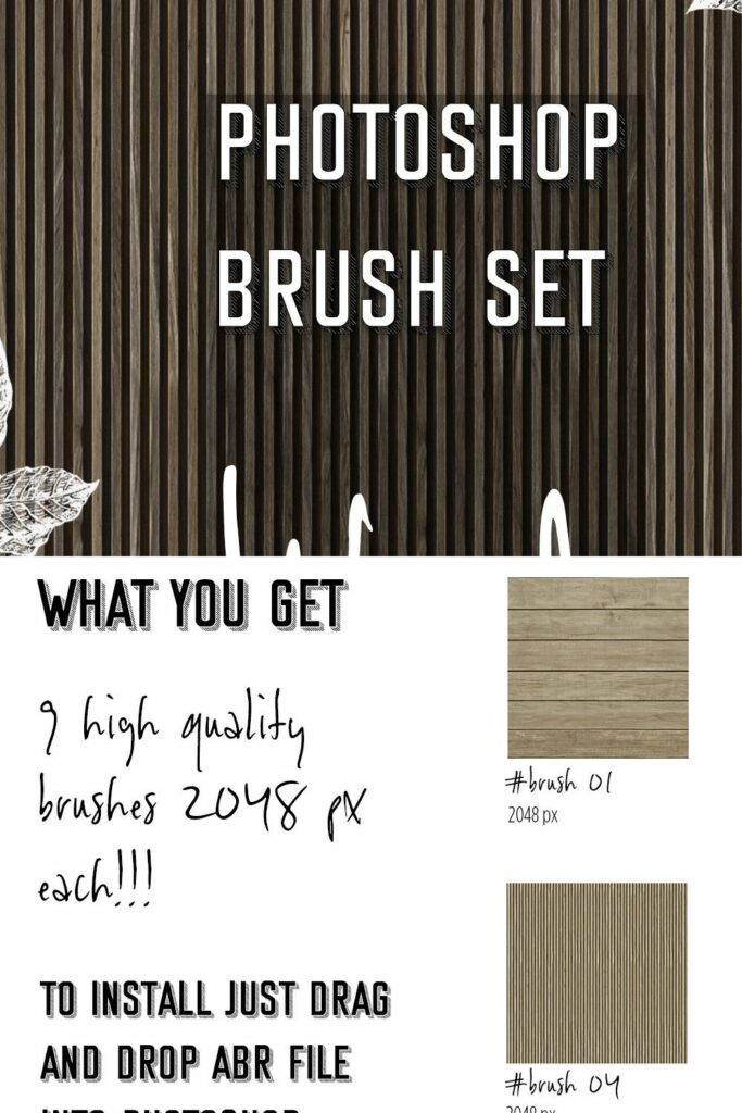Photoshop Brush Set WOOD TEXTURE – MasterBundles