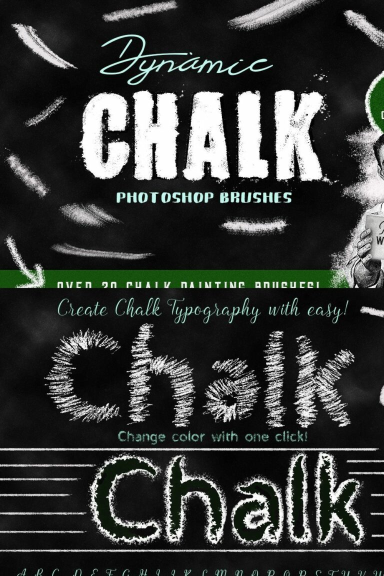 Photoshop brushes chalk & Styles – MasterBundles