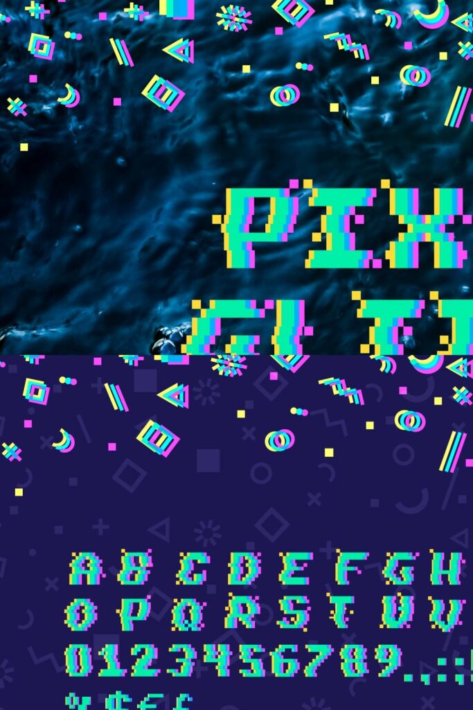PIXEL GLITCH vector alphabet – MasterBundles