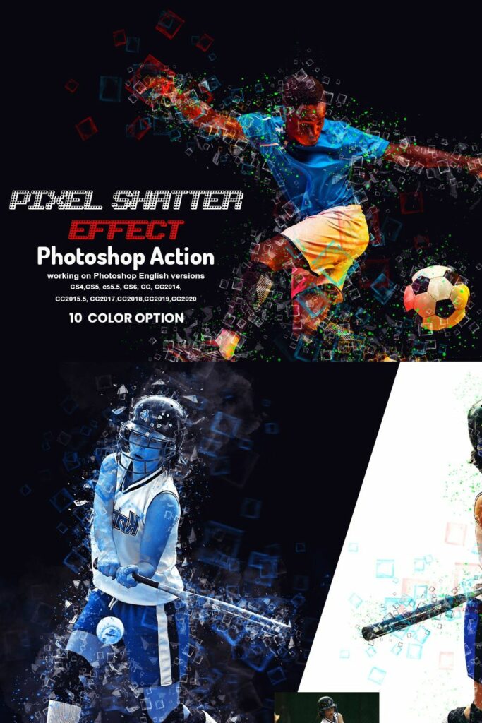 Pixel Shatter Effect PS Action – MasterBundles