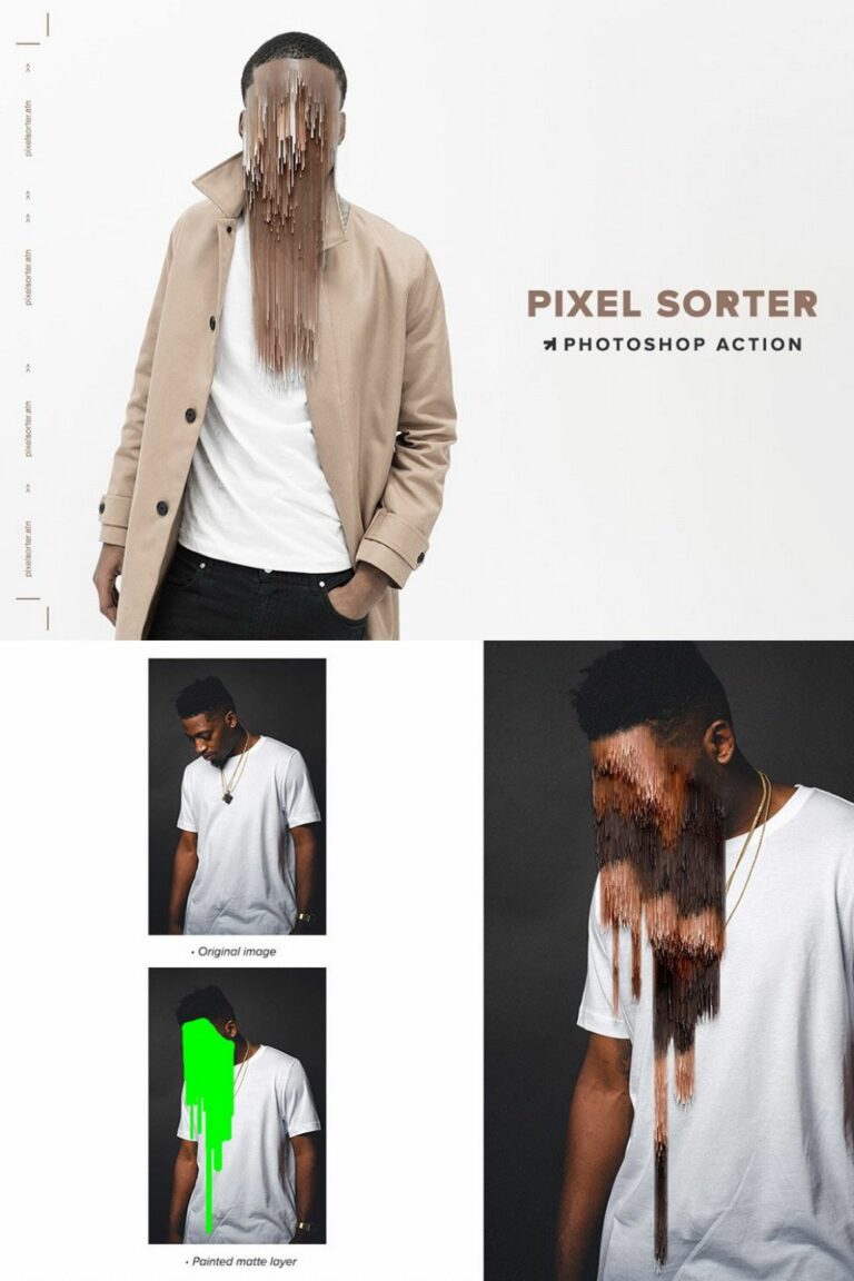 Pixel Sorter Photoshop Action – MasterBundles