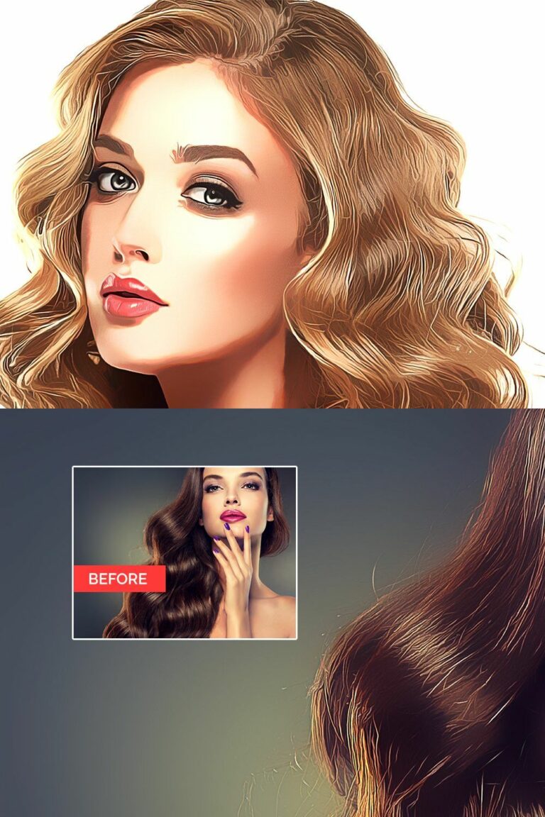 Portrait Painting Photoshop Action – MasterBundles